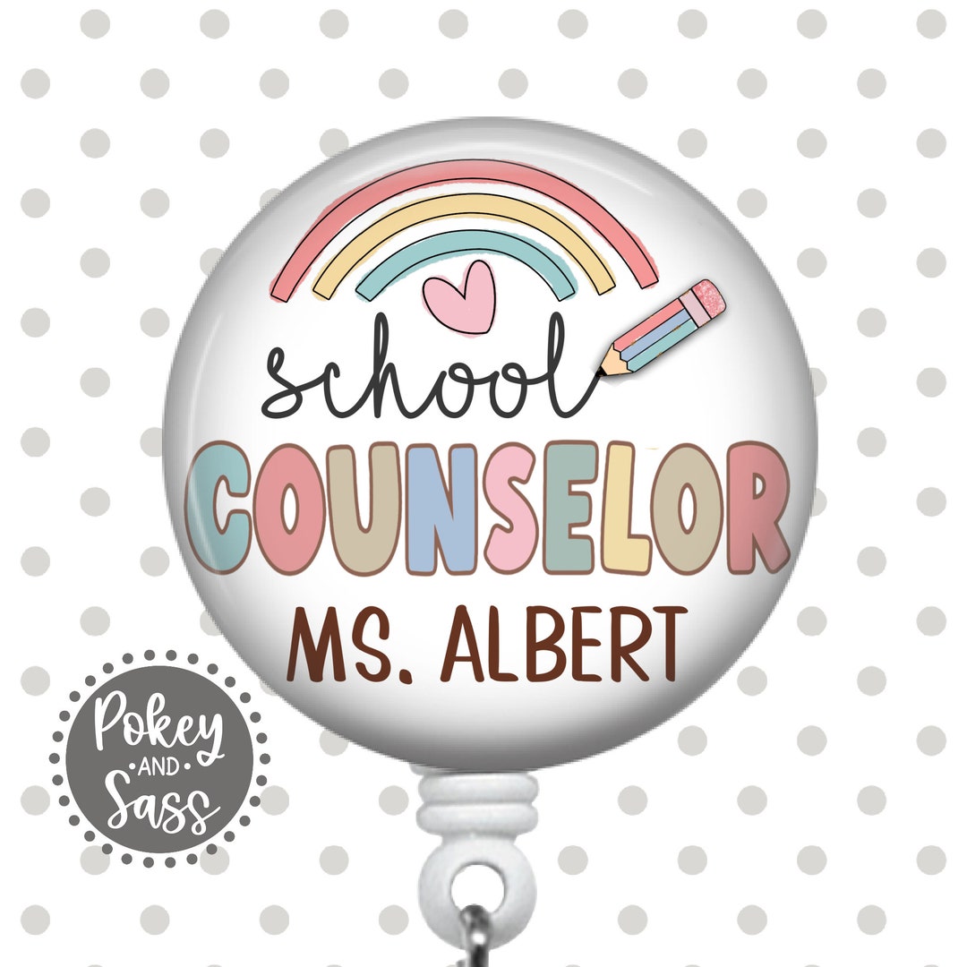 School Counselor Badge Reel, Personalized School Counselor Badge Reel ...
