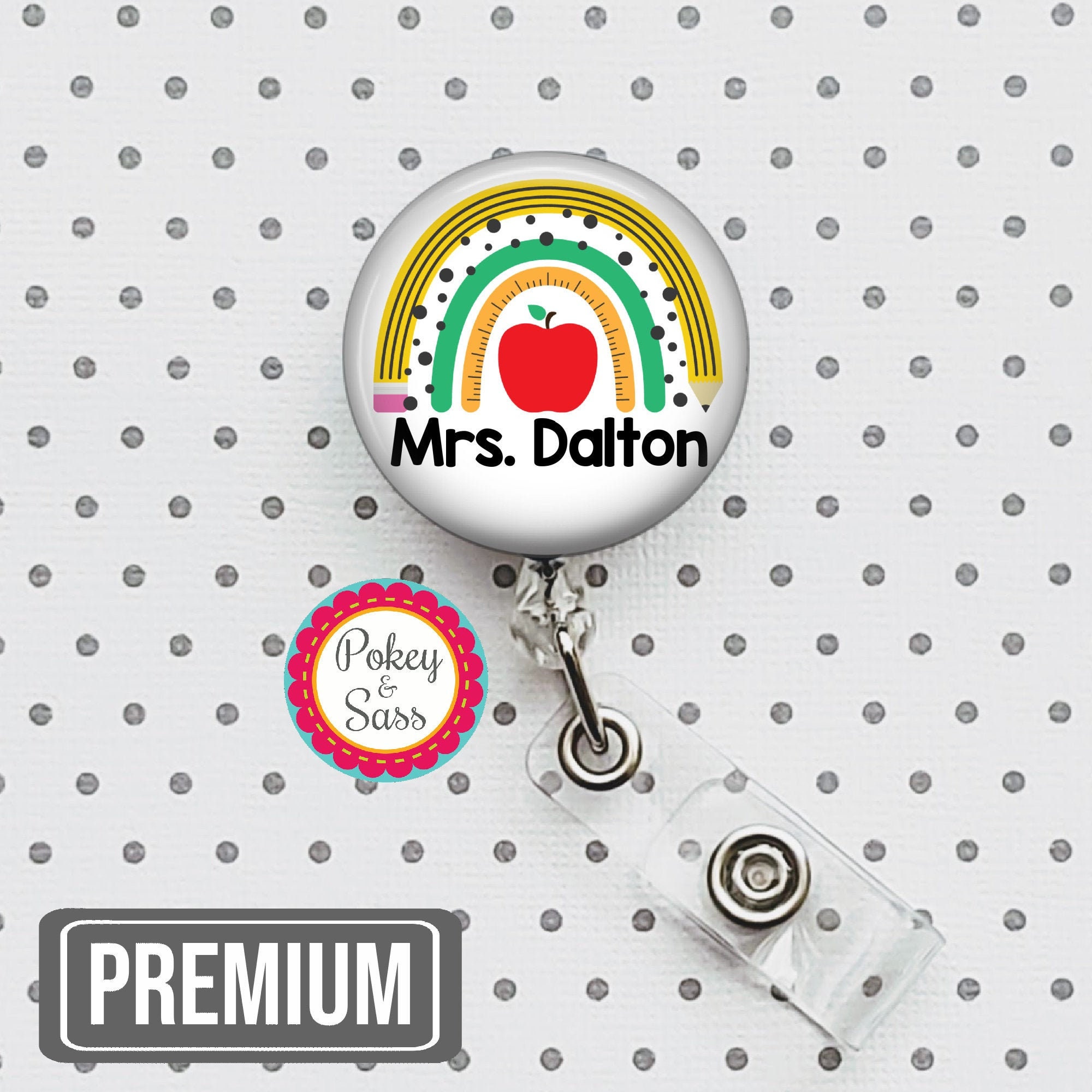 Personalized Teacher Badge Reel Teach Love Inspire Badge | Etsy