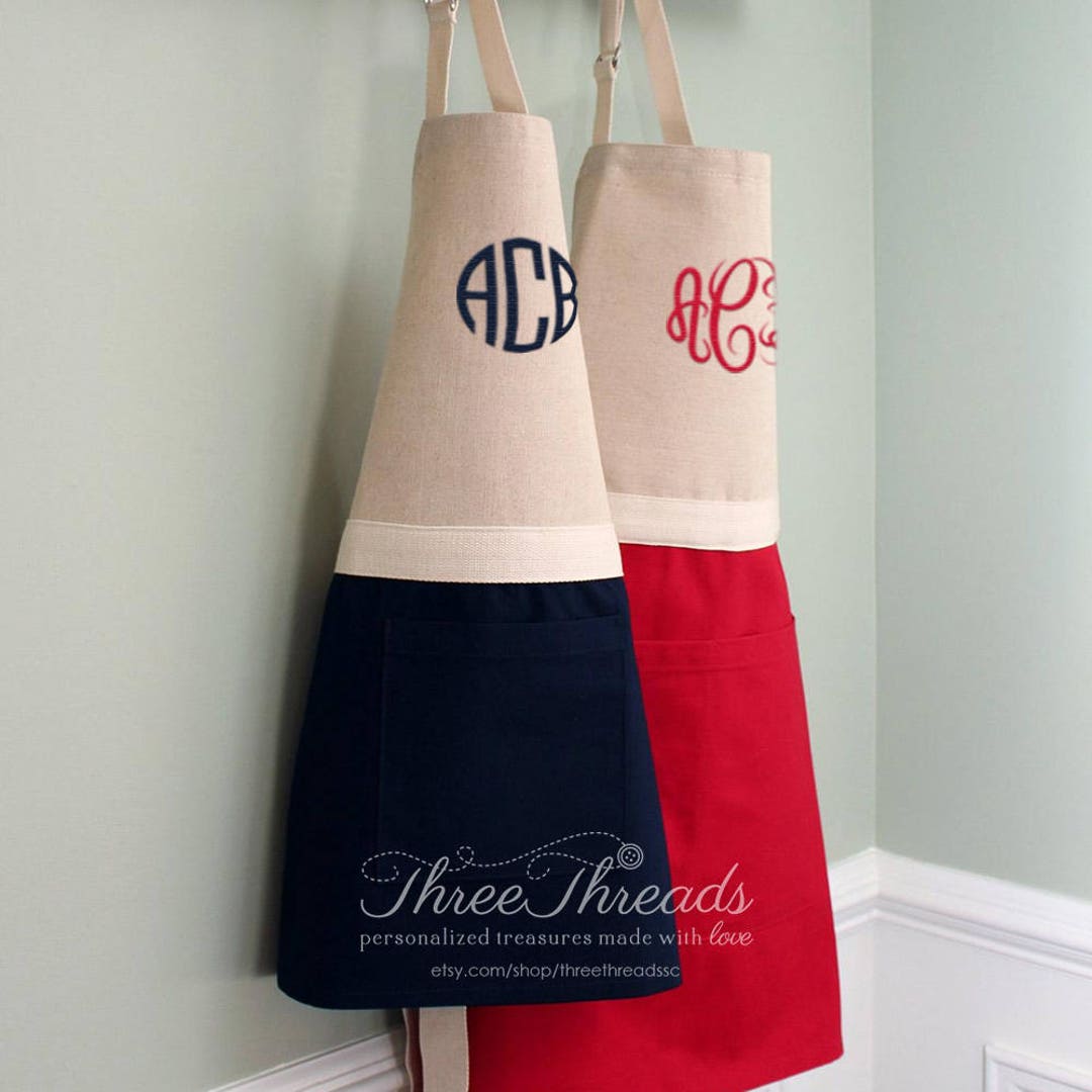 Monogrammed Kitchen Apron, Adult Kitchen Apron, Kid's Kitchen Apron ...