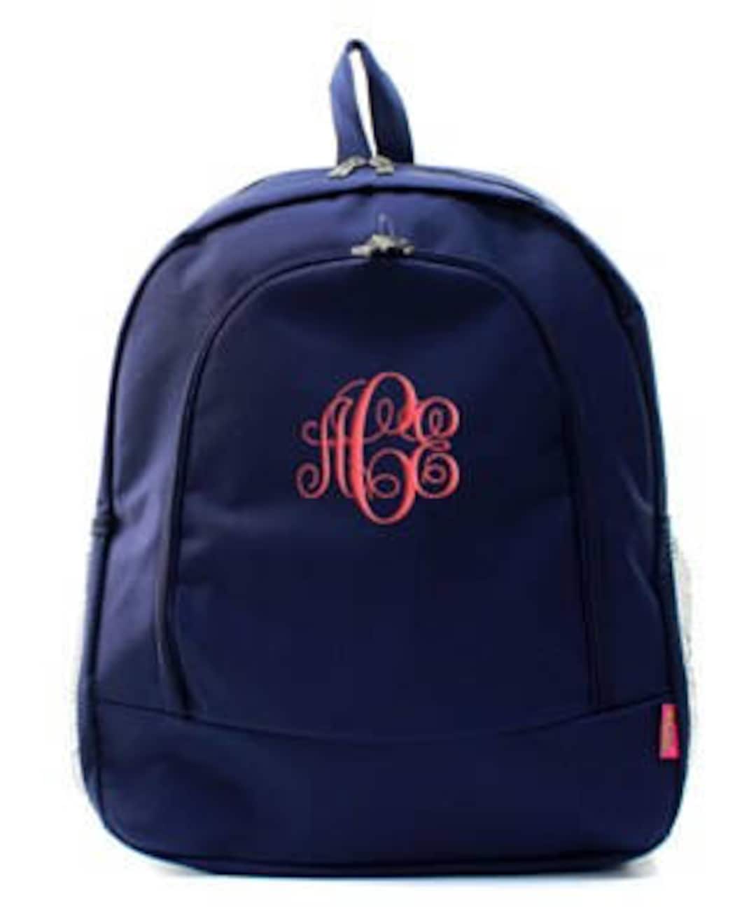 Monogrammed/personalized Navy Backpack/bookbag - Etsy