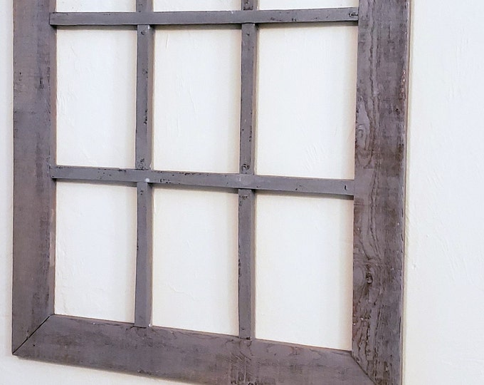 Nine 9 Pane Vintage Farm House Antique Wood Window Frame Sash Wedding ...