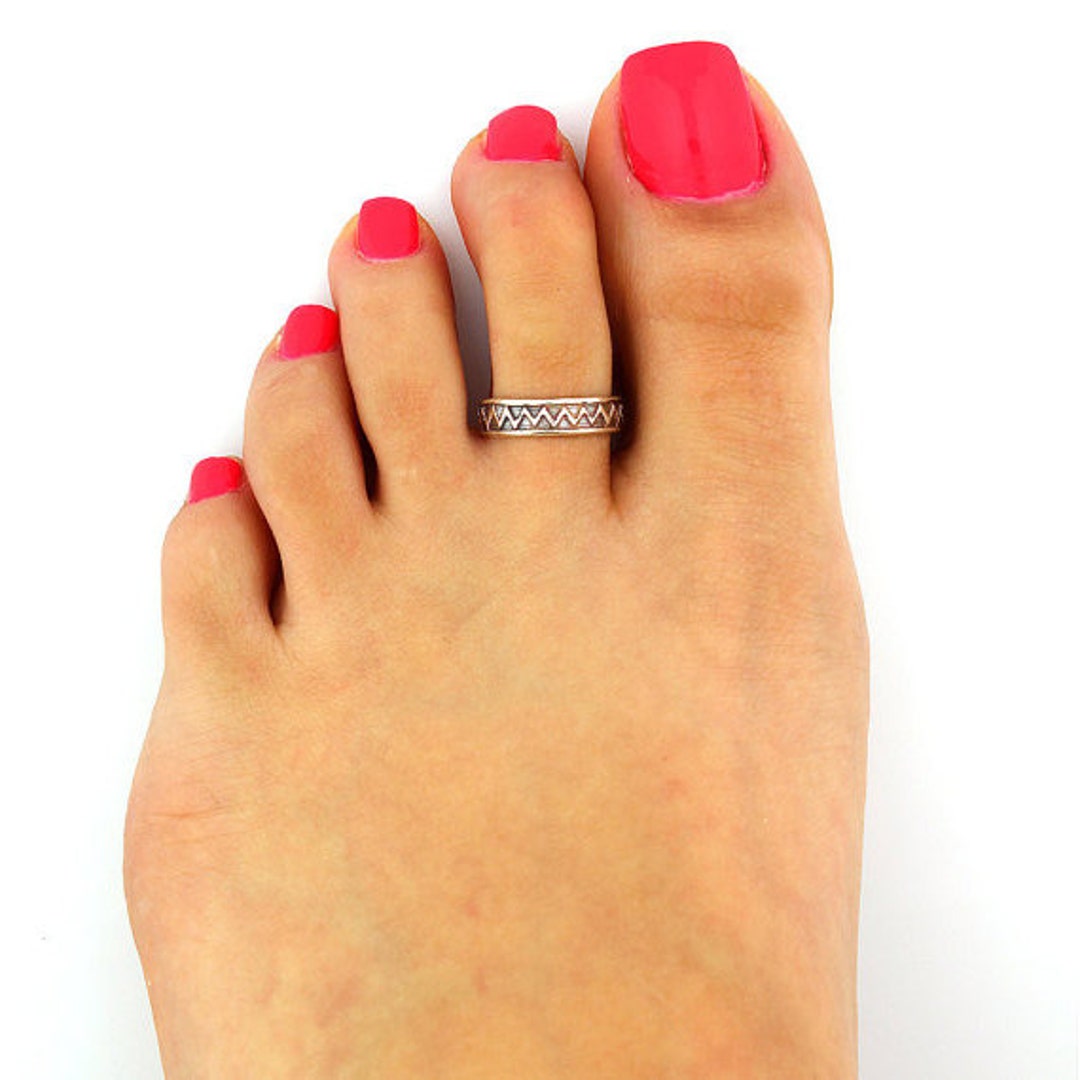 Sterling Silver Tribal Design Toe Ring Adjustable Toe Ring - Etsy