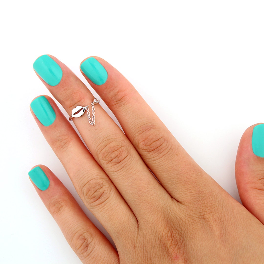 Sterling Silver Knuckle Ring Lip Design Above Knuckle Ring - Etsy