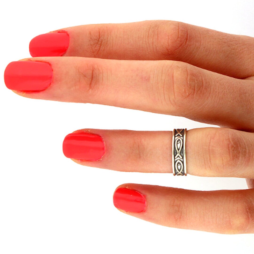 Sterling Silver Knuckle Ring Jesus Fish Midi Ring Ichthys Toe - Etsy