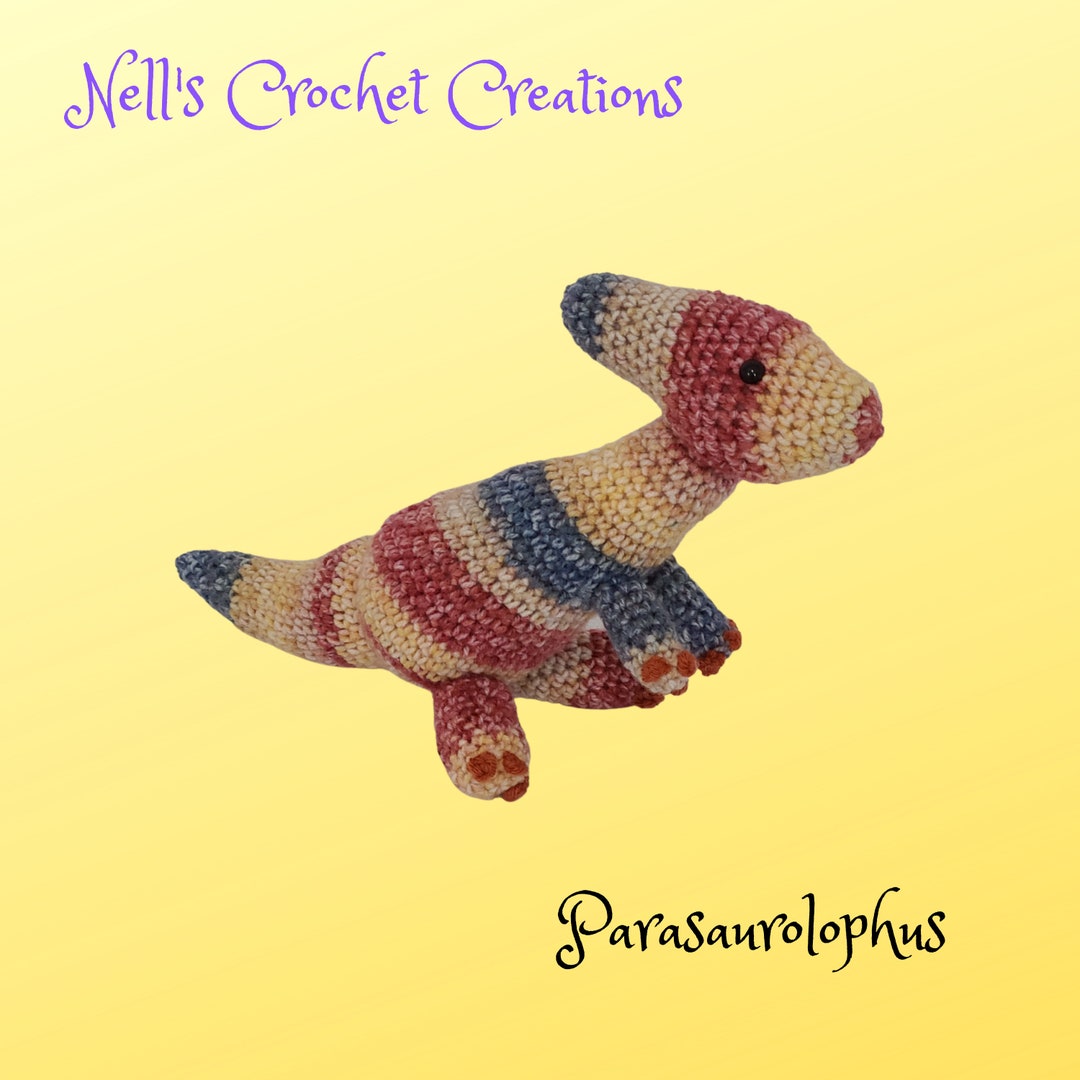 Handmade Crochet Parasaurolophus, Amigurumi Parasaurolophus, Stuffed ...
