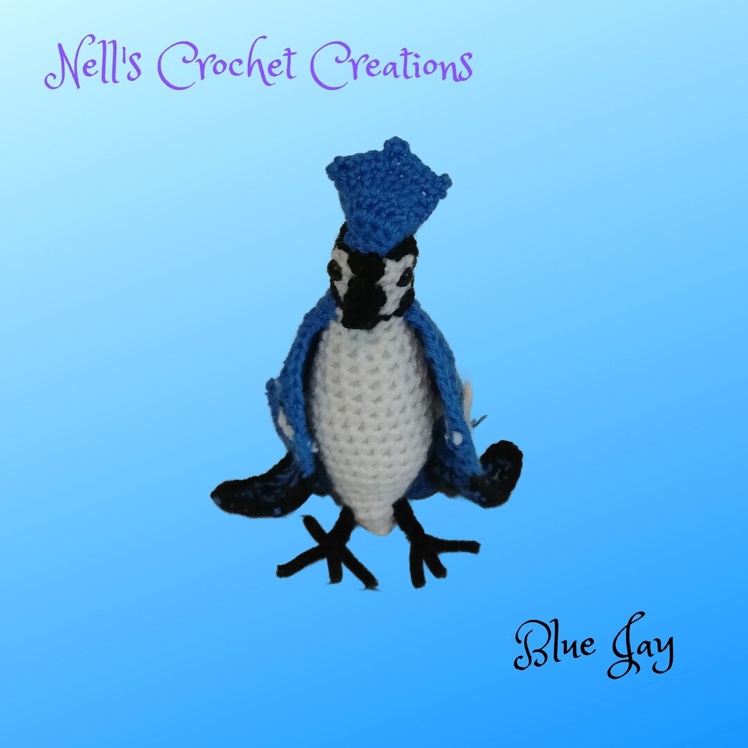 Amigurumi Blue Jay, Crochet Stuffed Bird - Etsy