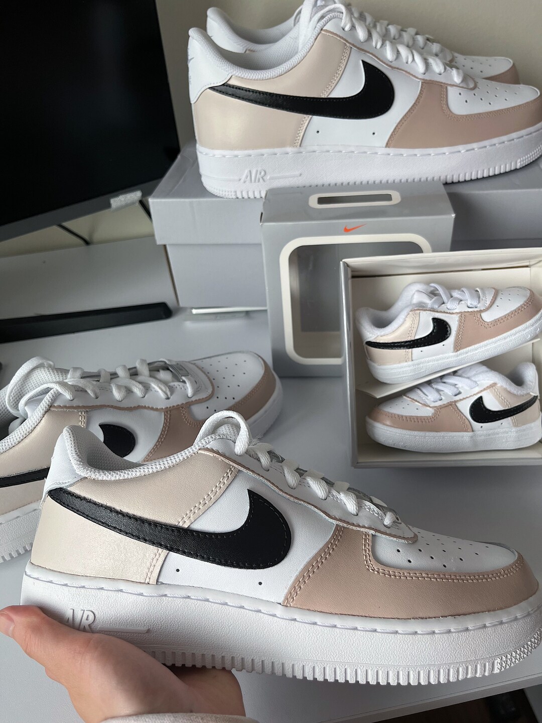Mom & Dad Matching Neutral Custom Air Force 1's (af1s) - Etsy