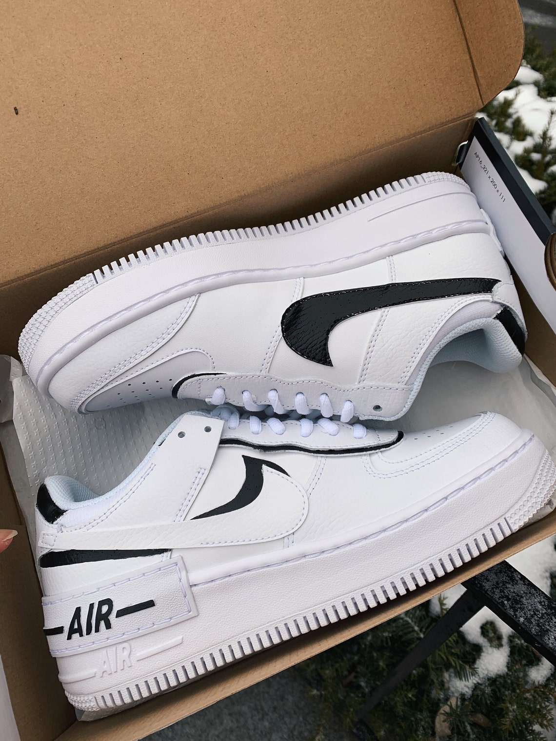 Black Custom Nike Air Force 1 Shadow af1s - Etsy Canada