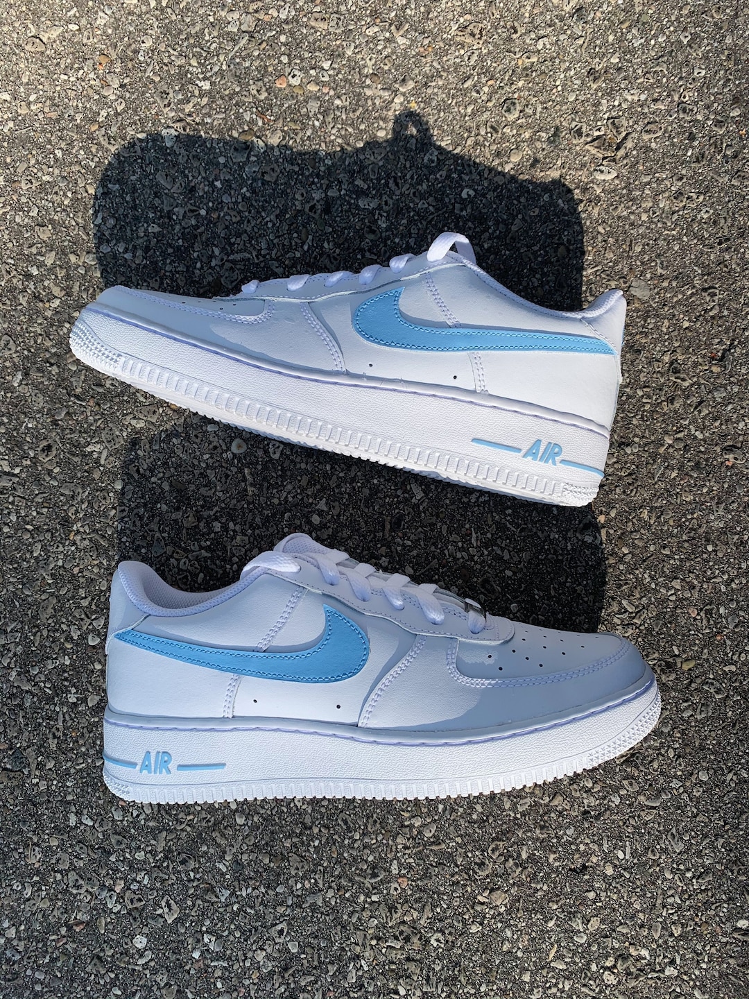 Baby Blue Swoosh Custom Air Force 1's (af1s) - Etsy