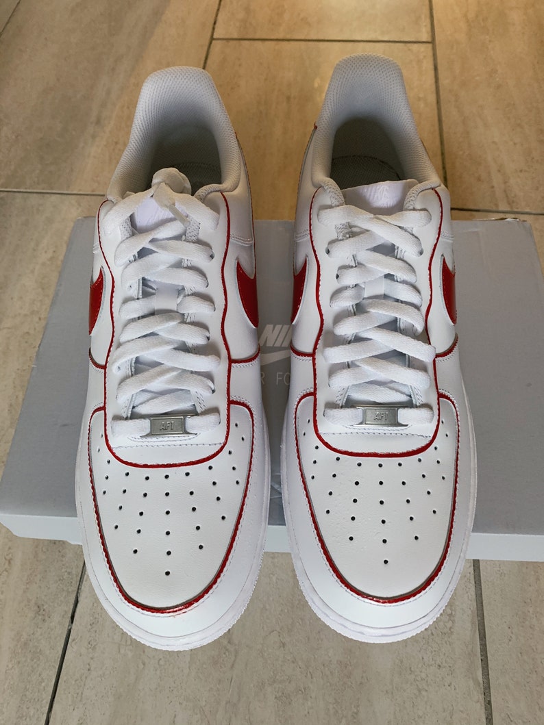 Red Drip Swoosh Outline Custom Air Force 1's af1s - Etsy