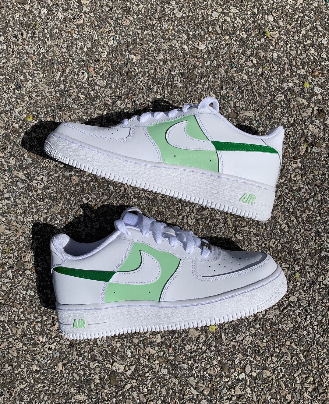 Two-tone Green Colorblock Custom Air Force 1's (af1s) - Etsy