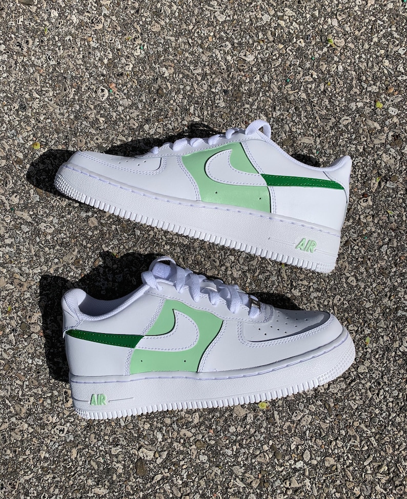 Two-tone Green Colorblock Custom Air Force 1's af1s - Etsy Canada