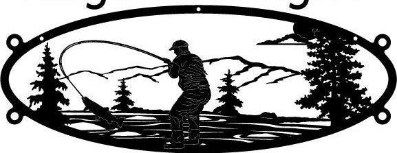 DXF File Large Fishing Scene - Etsy