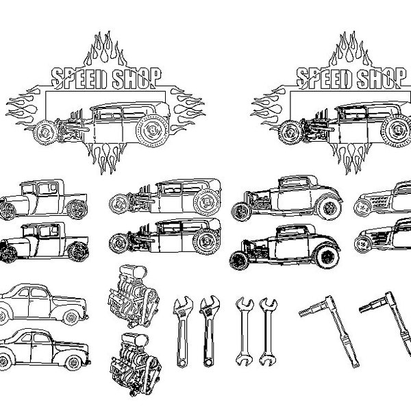 Hot Rod Dxf Files - Etsy