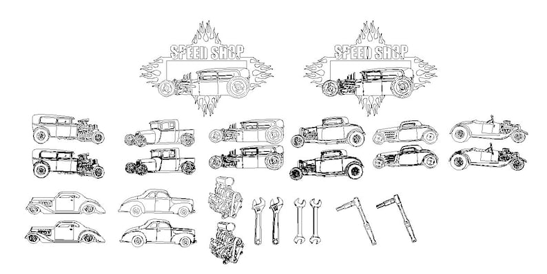 DXF File Hot Rod Rat Rod Engine - Etsy