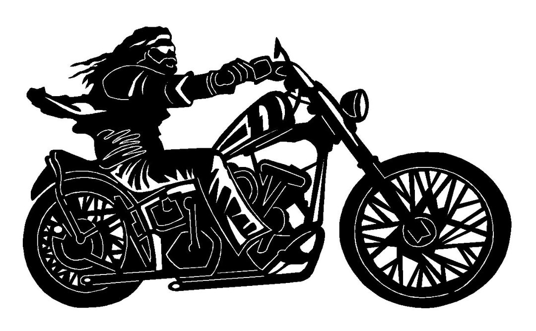DXF File Man on Motorcycle - Etsy