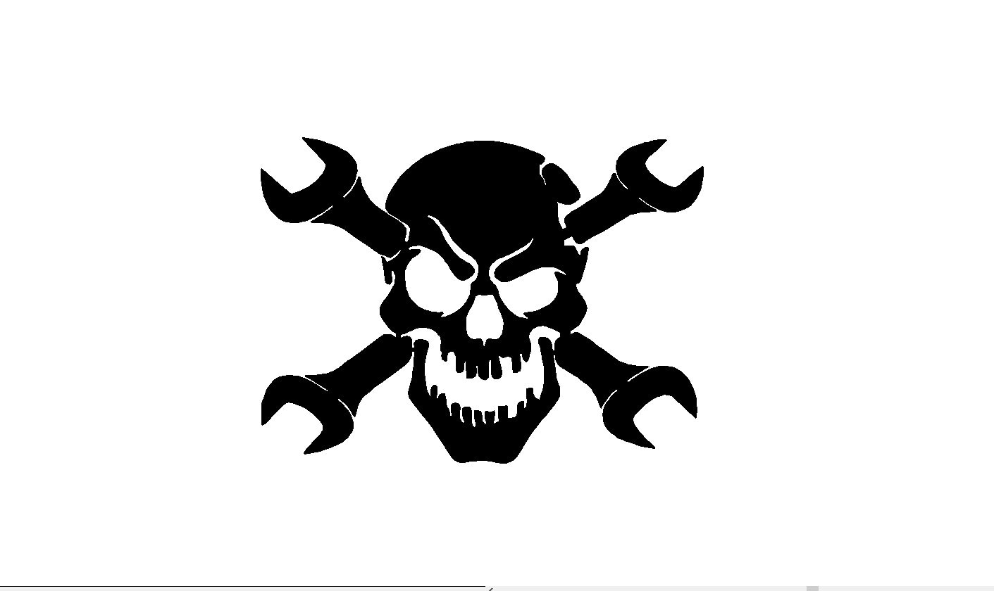 DXF File Skull and Wrenches - Etsy