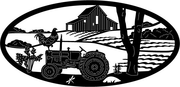 DXF File Farm Scene With Tractor - Etsy