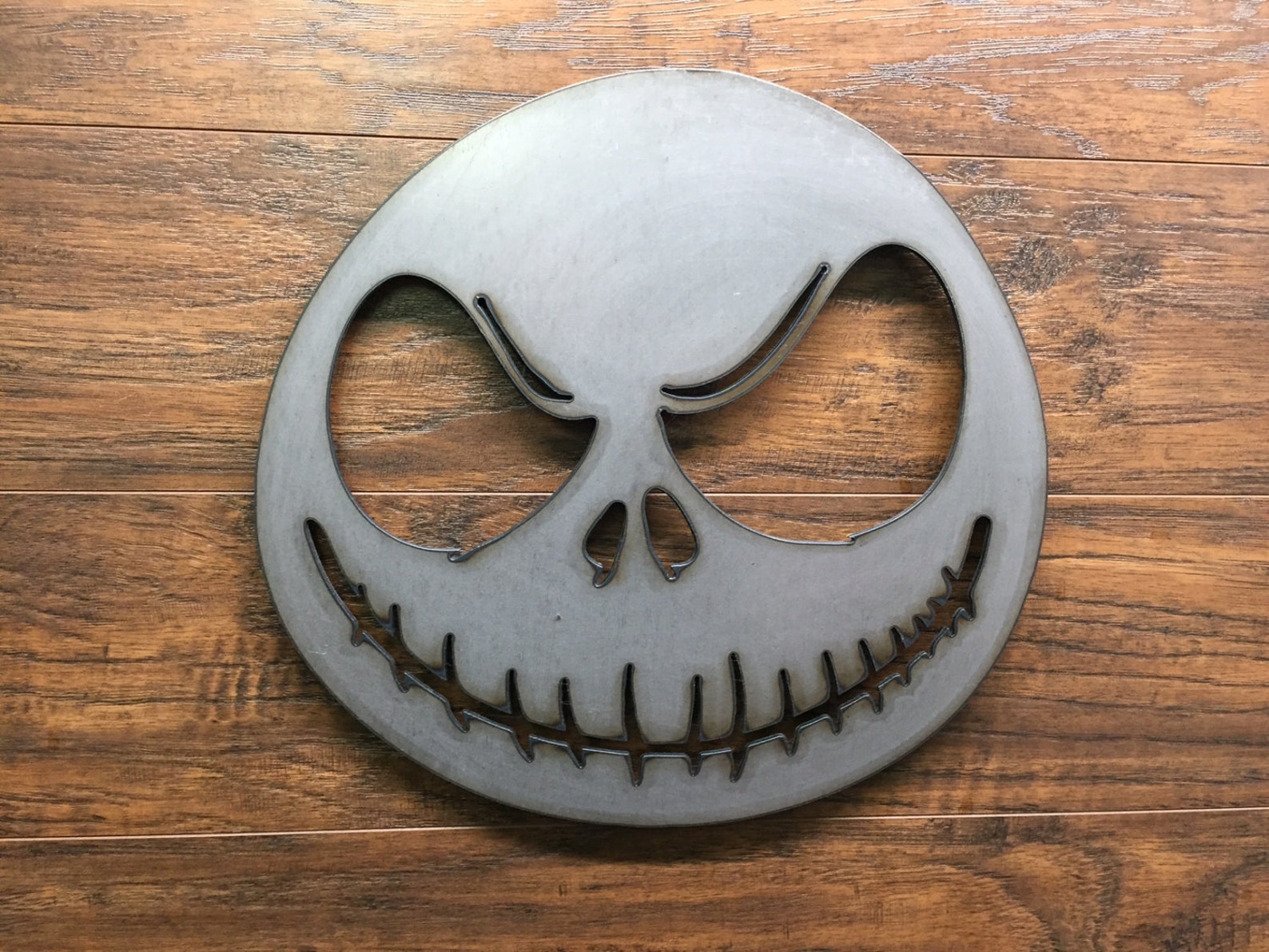 Smiling Skull Metal Wall Art Decor Jack Skellington Halloween - Etsy