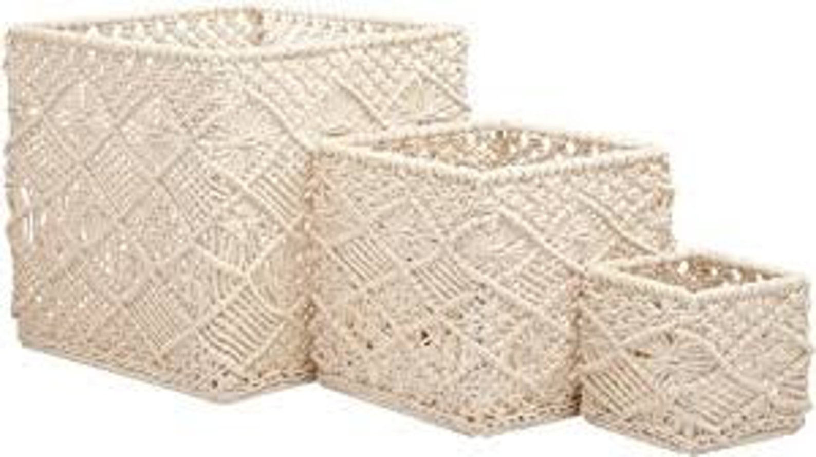 Basket or Storage Container Made of Cotton Cords MACRAME - Etsy Canada