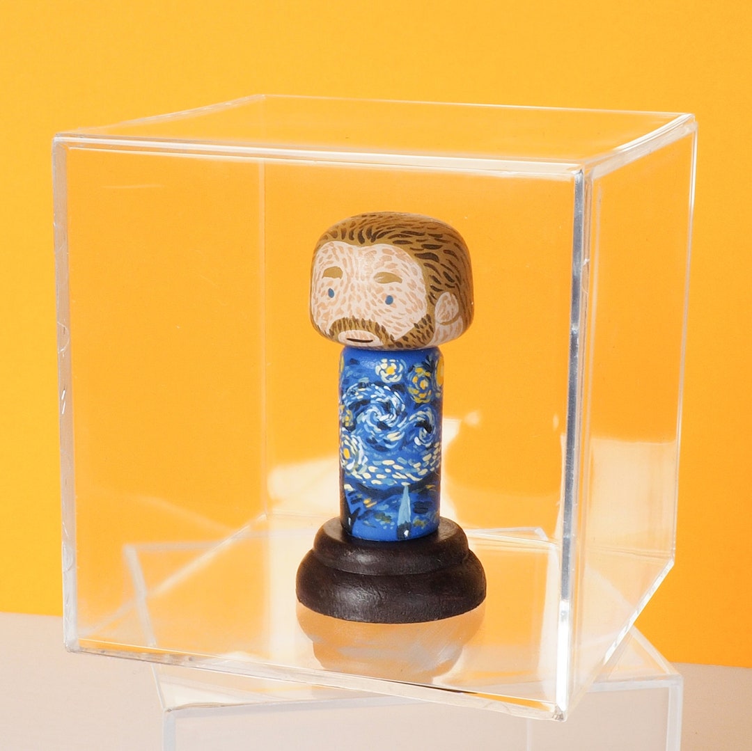 Van Gogh Mini Kokeshi - the Starry Night (limited Edition) Peg Dolls - Etsy