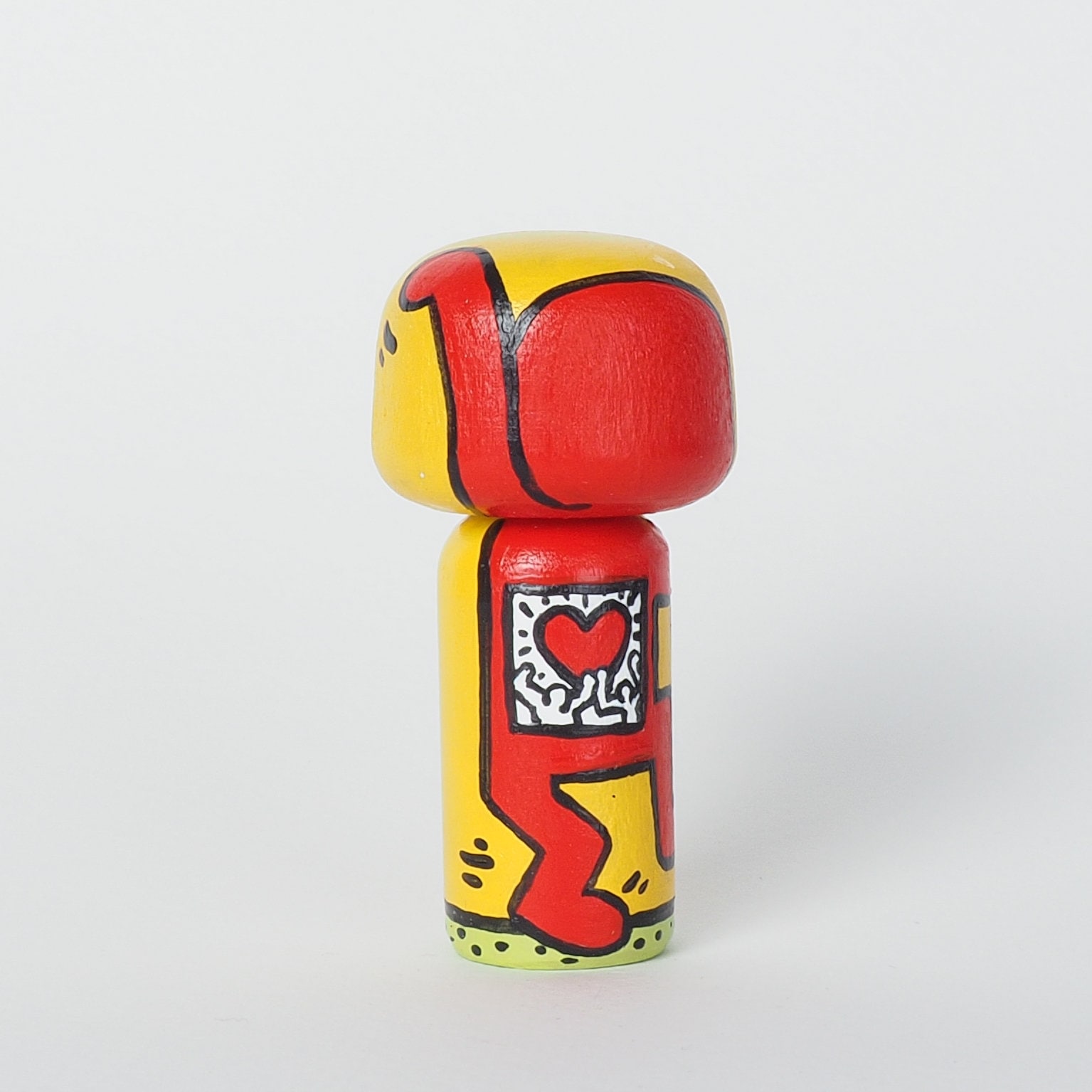 Keith Haring Mini Kokeshi (limited Edition) Peg Dolls - Etsy
