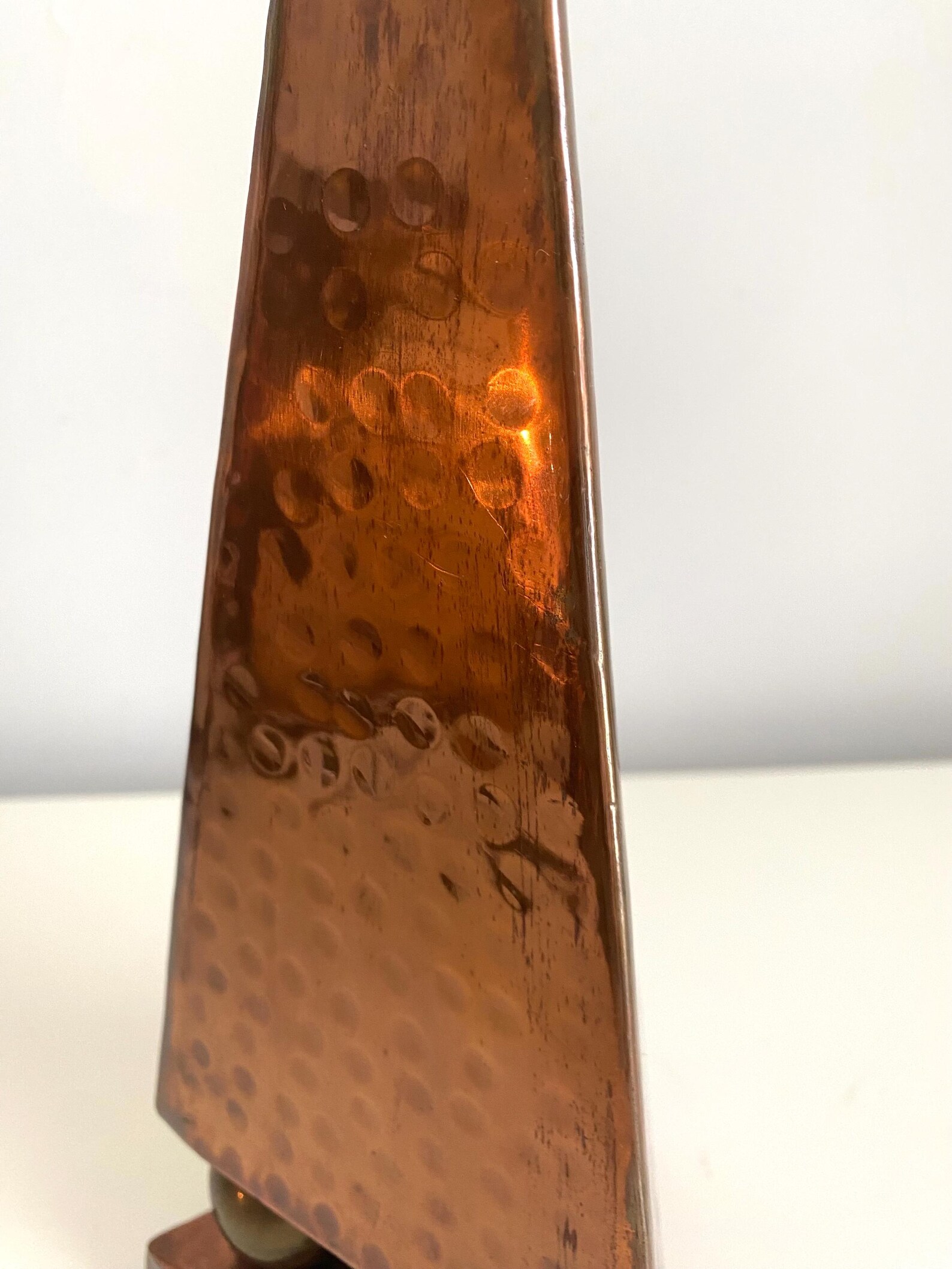 Hammered Copper Obelisk With Brass Spheres: MCM Decor (13.5" Tall) - Etsy