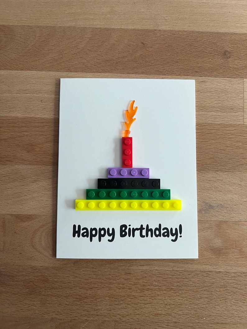 Happy Birthday Card Brick Birthday Card Printed Card Blank Birthday ...