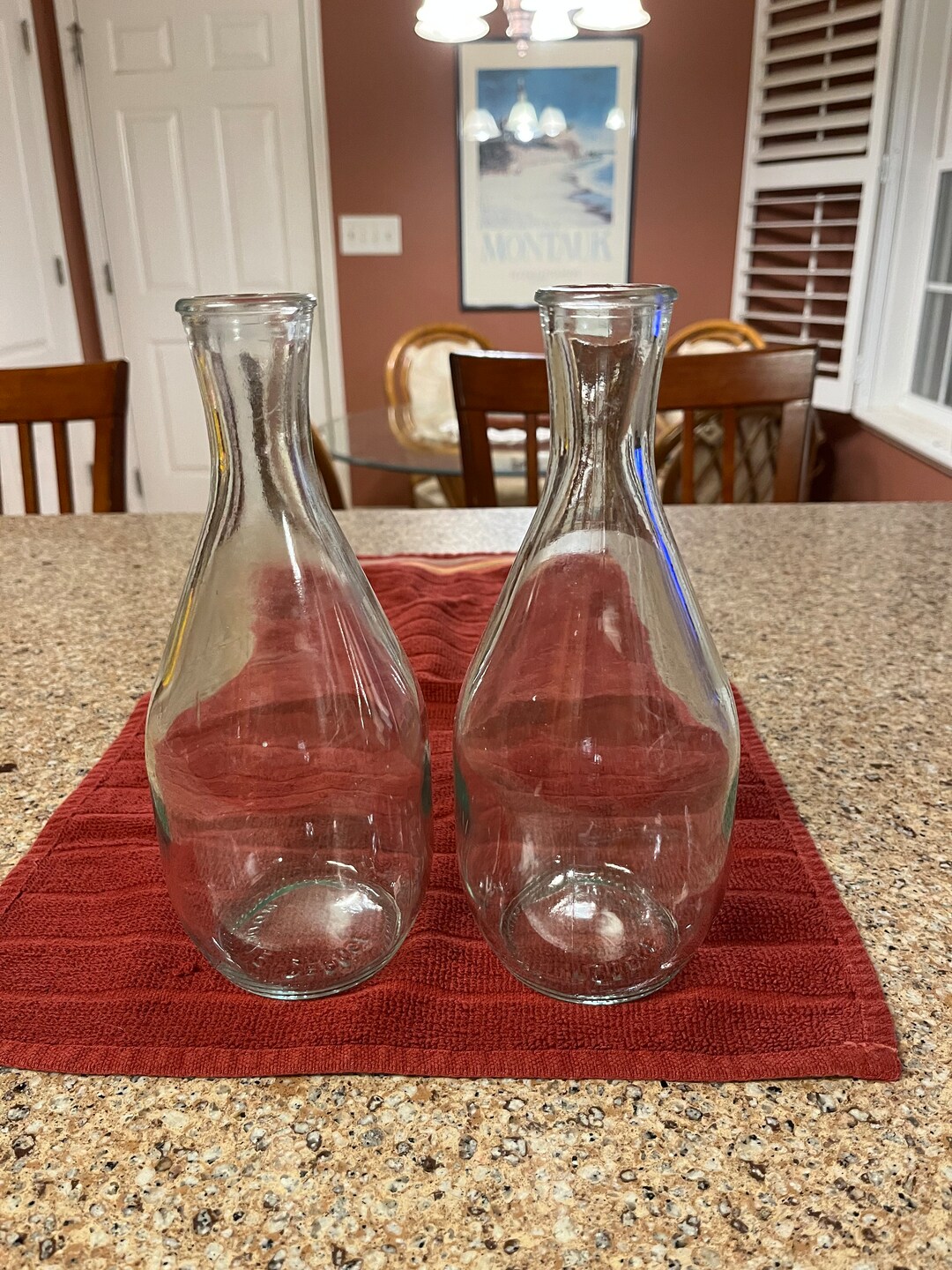 Modele Depose French Wine or Water Bottles -- Set of 2 - Etsy