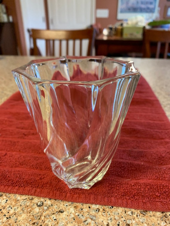 Luminarc Heavy Clear Glass Spiral Vase Vintage | Etsy