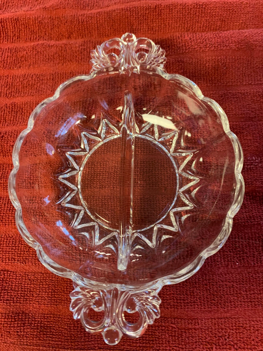 Imperial Glass Company Divided Dish/bowl - Clear Glass - Etsy