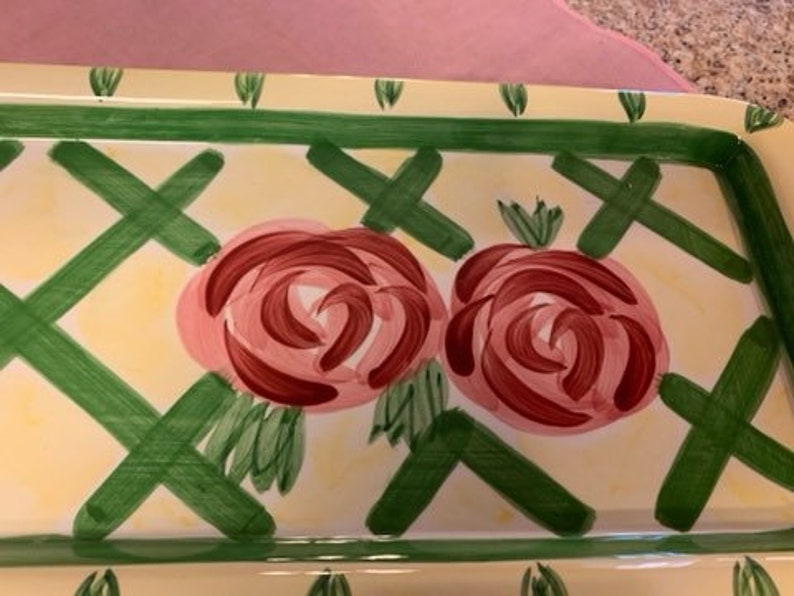 Yellow Ceramic Rectangular Serving Tray - Etsy