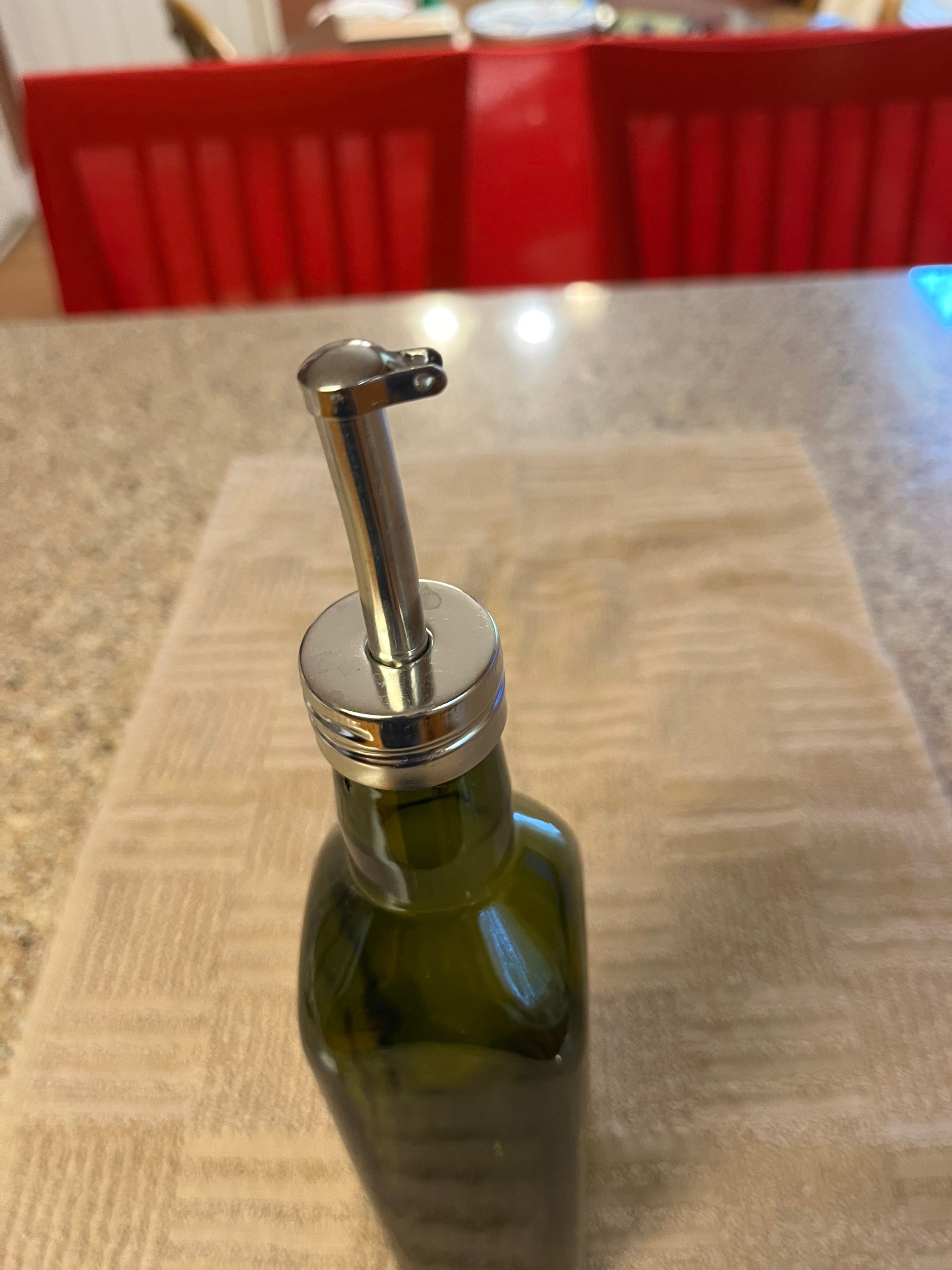 Olive Green Glass Oil Bottle With Stopper Spout - Etsy