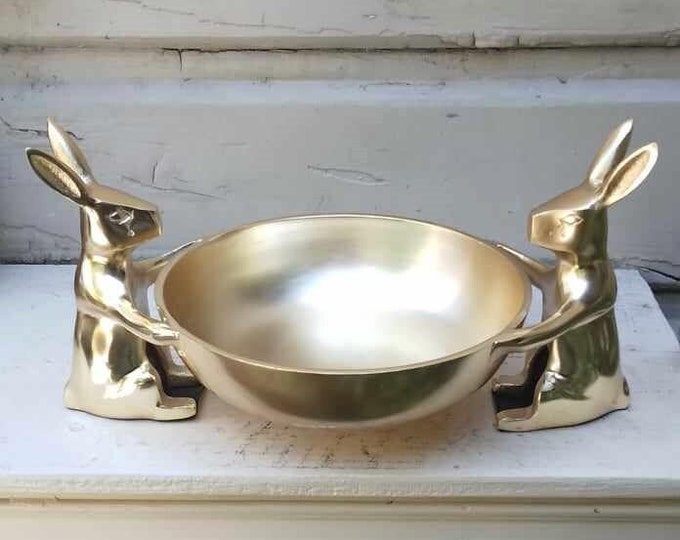 Fabulous Rabbits Polished Brass Finished Aluminum Alloy Serving Dish ...