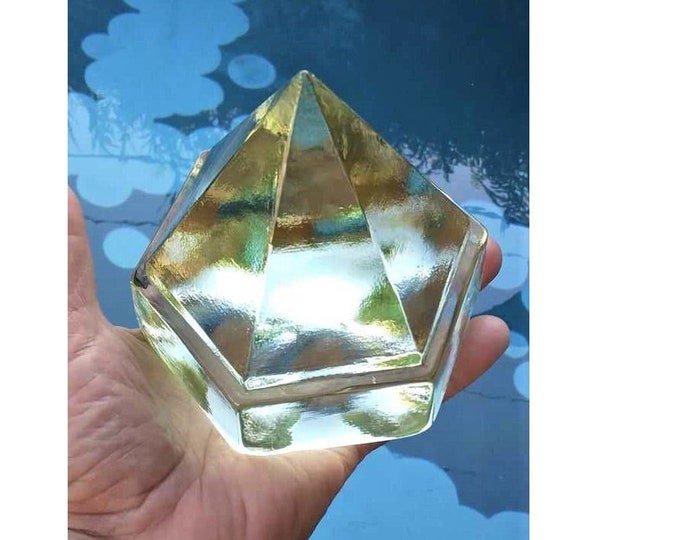 Heavy Light Green Ship Deck Glass Prism Pyramid Nautical Maritime 4.5 ...