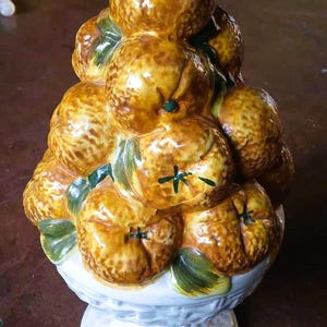 Stunning MCM Italian Majolica Hand Painted Porcelain Orange Tree ...