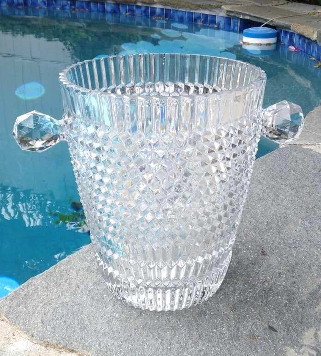 MCM Heavy, Fully Cut Crystal Ice Bucket, Diamond Tips Point Style - Etsy