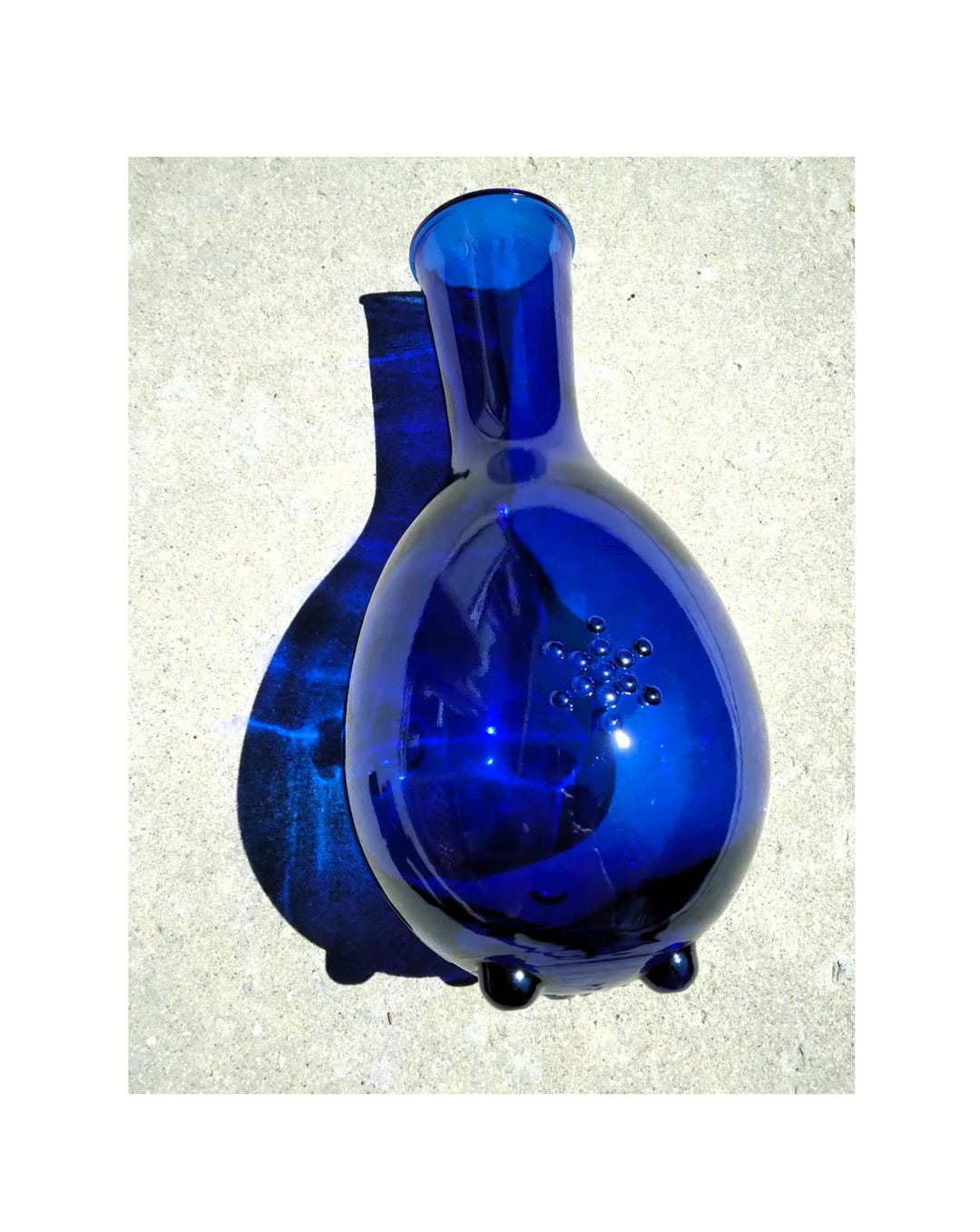 Beautiful Vitbot "fruit of Life" Cobalt Blue Lead Free Glass Carafe Jug ...