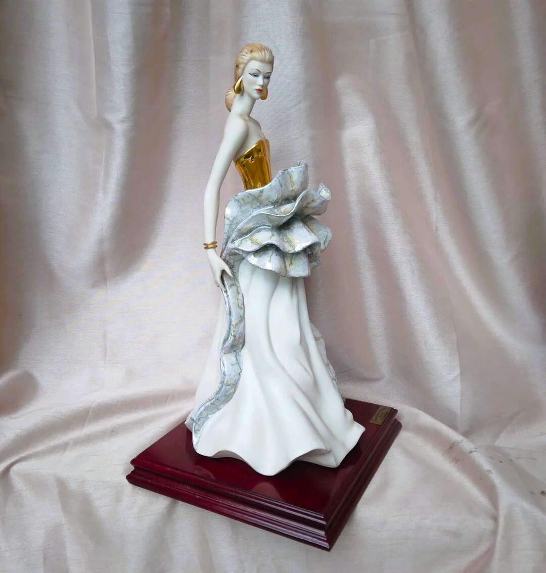 Vintage Art Deco Woman Sculpture by G. Cortese: Italian Porcelain ...