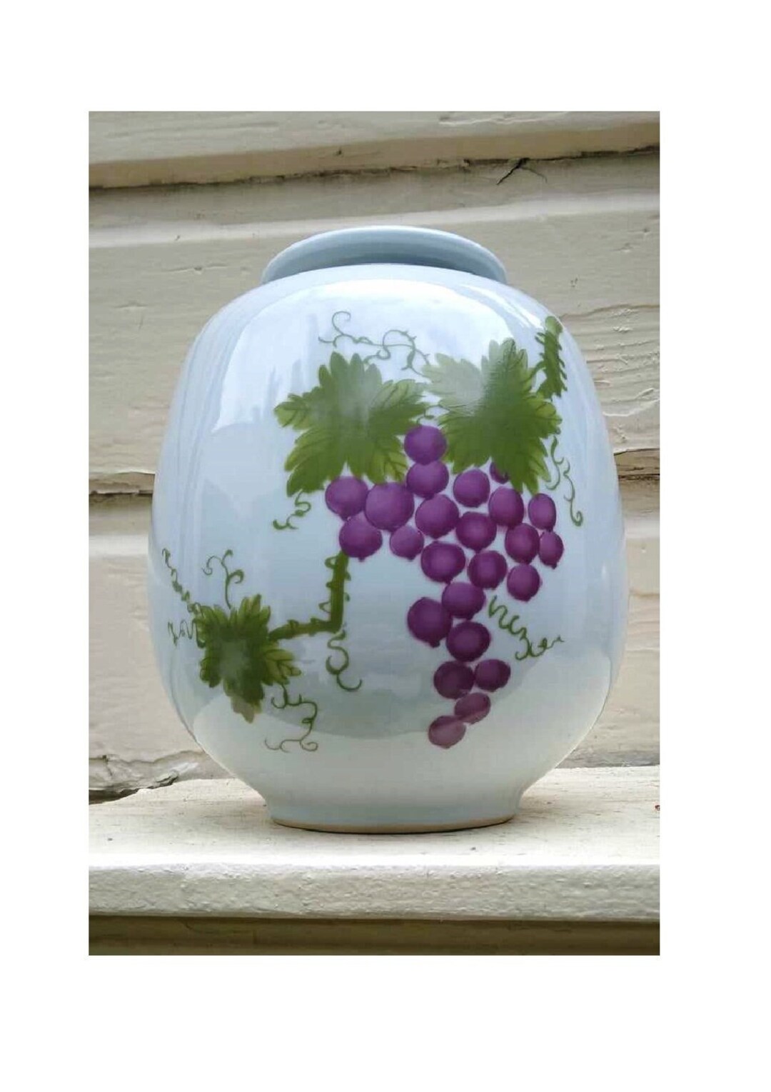 Korean Christian Prayer Vase With Grapes, Vines & Korean Calligraphy - Etsy