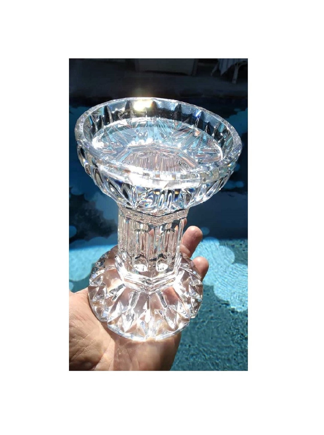 Gorgeous Waterford 24% Hand Crafted Lead Crystal bethany Pillar Candle ...