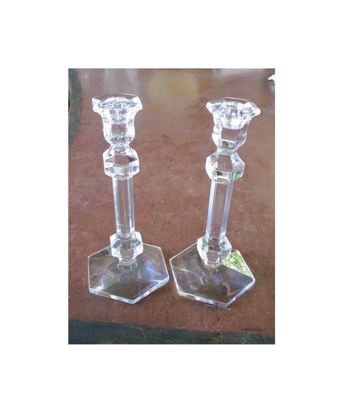2 Gorgeous "gardenia Galatee" Lead Crystal Candlesticks by "val St ...