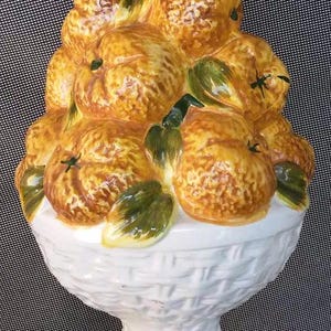 Stunning MCM Italian Majolica Hand Painted Porcelain Orange Tree ...