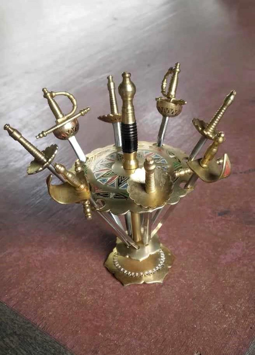 Eight Fabulous VTG Toledo Miniature Enameled Gold Swords on Stand - Etsy
