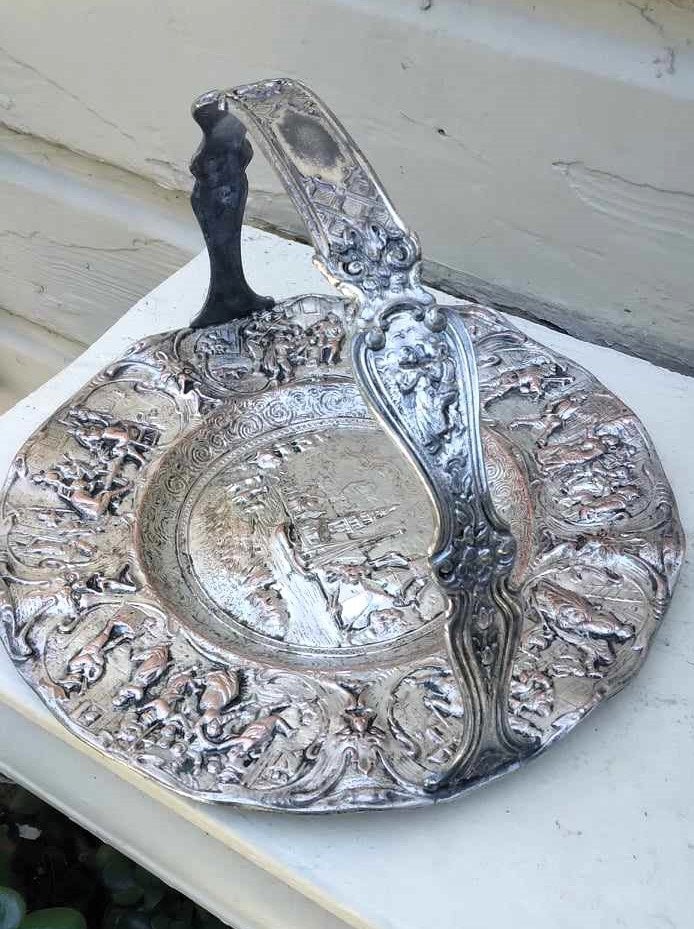 Antique Barbour Intl. S.P. Co Repousse Silverplate Tavern Scene Metal ...