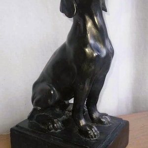 Sitting Black Labrador Heavy Poly Resin Square Mounted Sculpture - Etsy