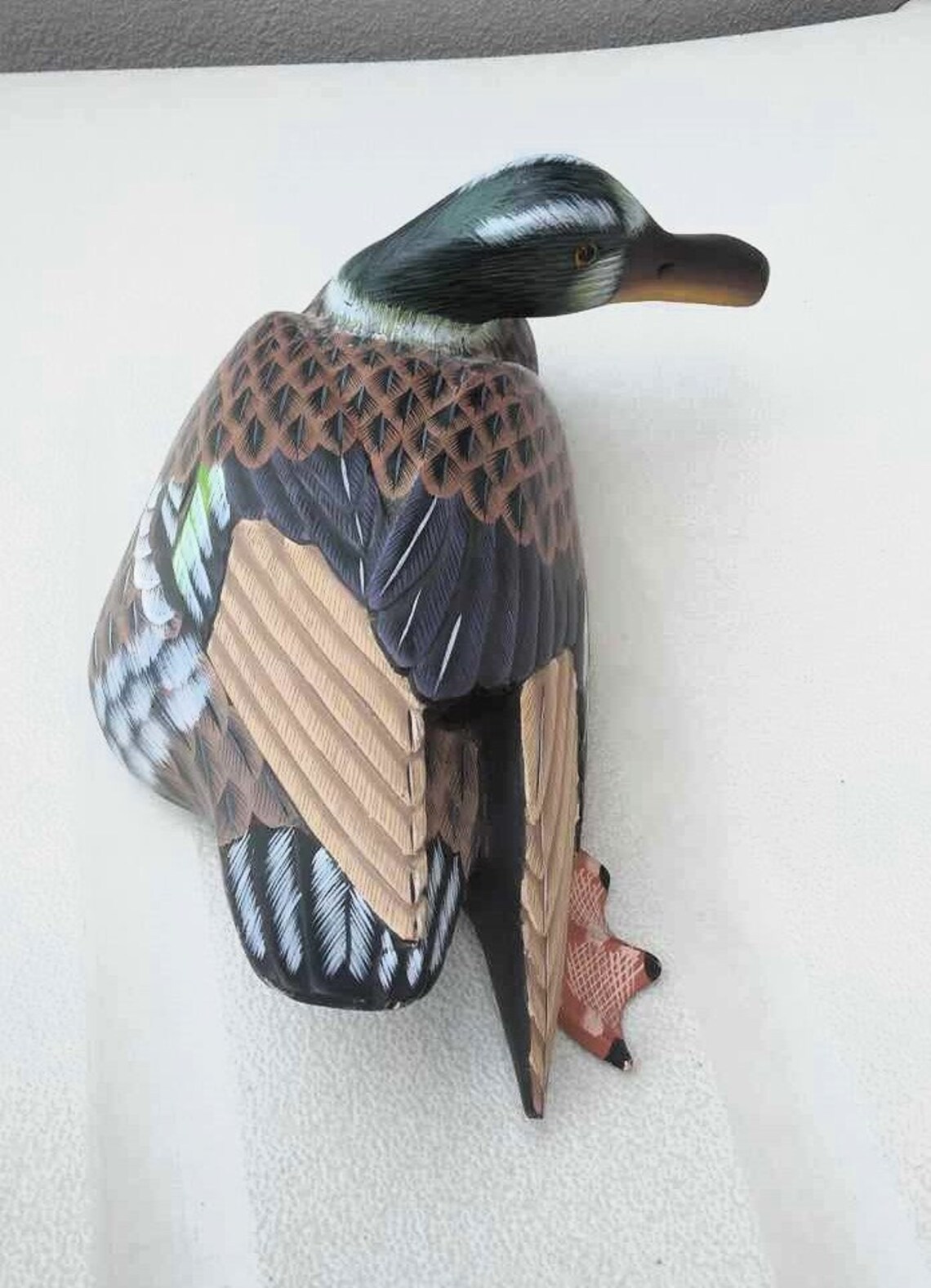 Mallard Duck Sitting Paddling Life Like Resin Statue Realistic Hand ...