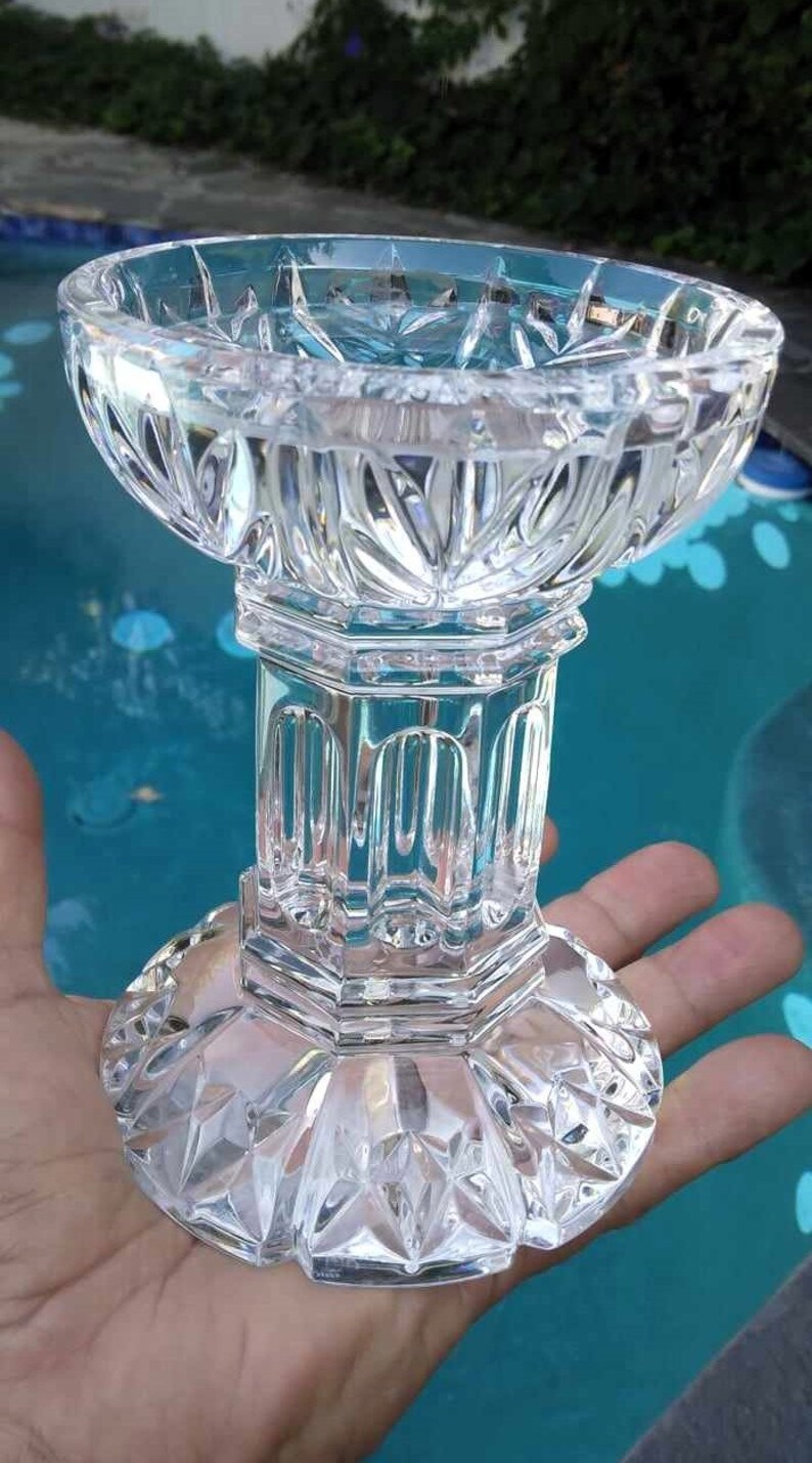 Gorgeous Waterford 24% Hand Crafted Lead Crystal bethany Pillar Candle ...