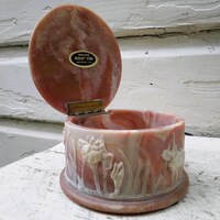 Carved Incolay Trinket Box by Design Gifts International ~ Signed ...
