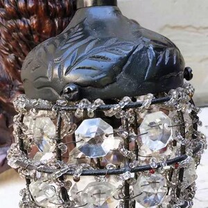 Stunning Rustic Sculpted Deer Head Wall Sconce With Crystal Beaded Cage Light - Etsy